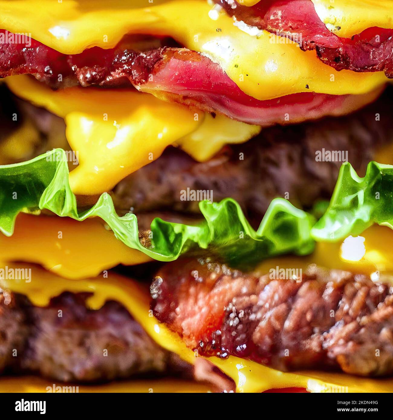 A seamless texture background of a hamburger side close-up view. Onion ...