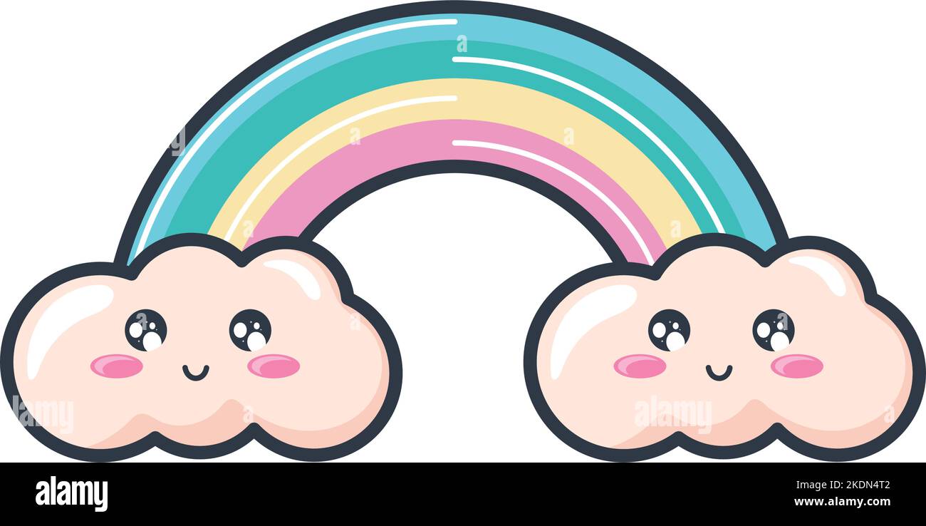 cute rainbow kawaii Stock Vector Image & Art - Alamy