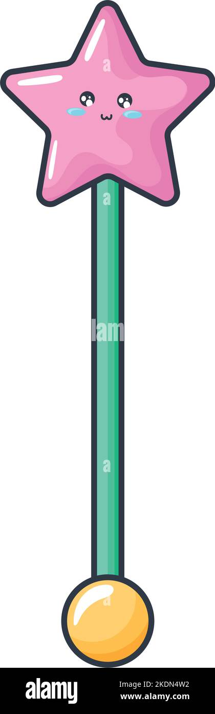 cute magic wand kawaii Stock Vector Image & Art - Alamy