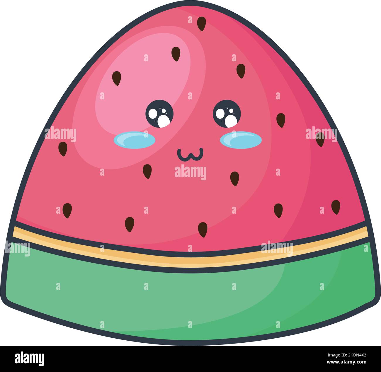 cute watermelon kawaii Stock Vector Image & Art - Alamy