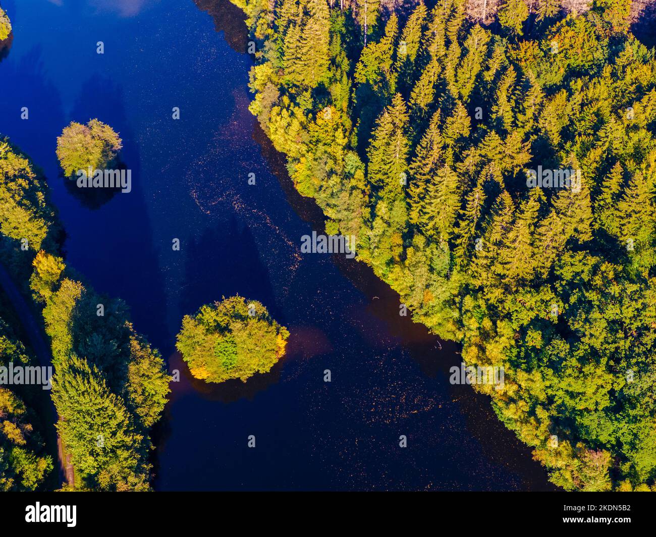 Aerial view of green mountains and river , view from above Stock Photo ...