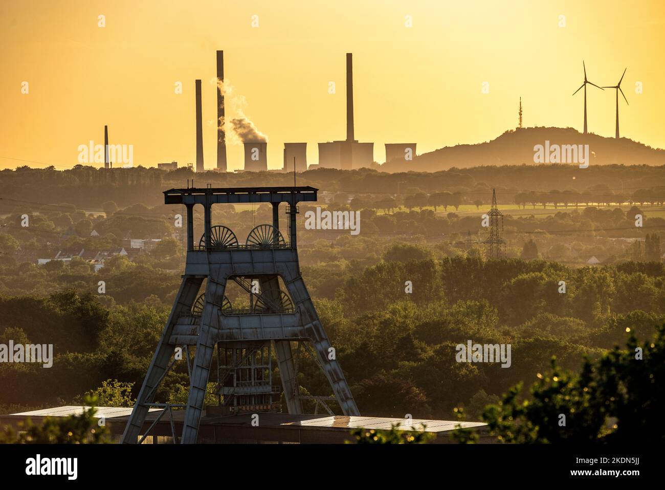 EON coal-fired power plant Scholven, Gelsenkirchen, in the back, in the ...
