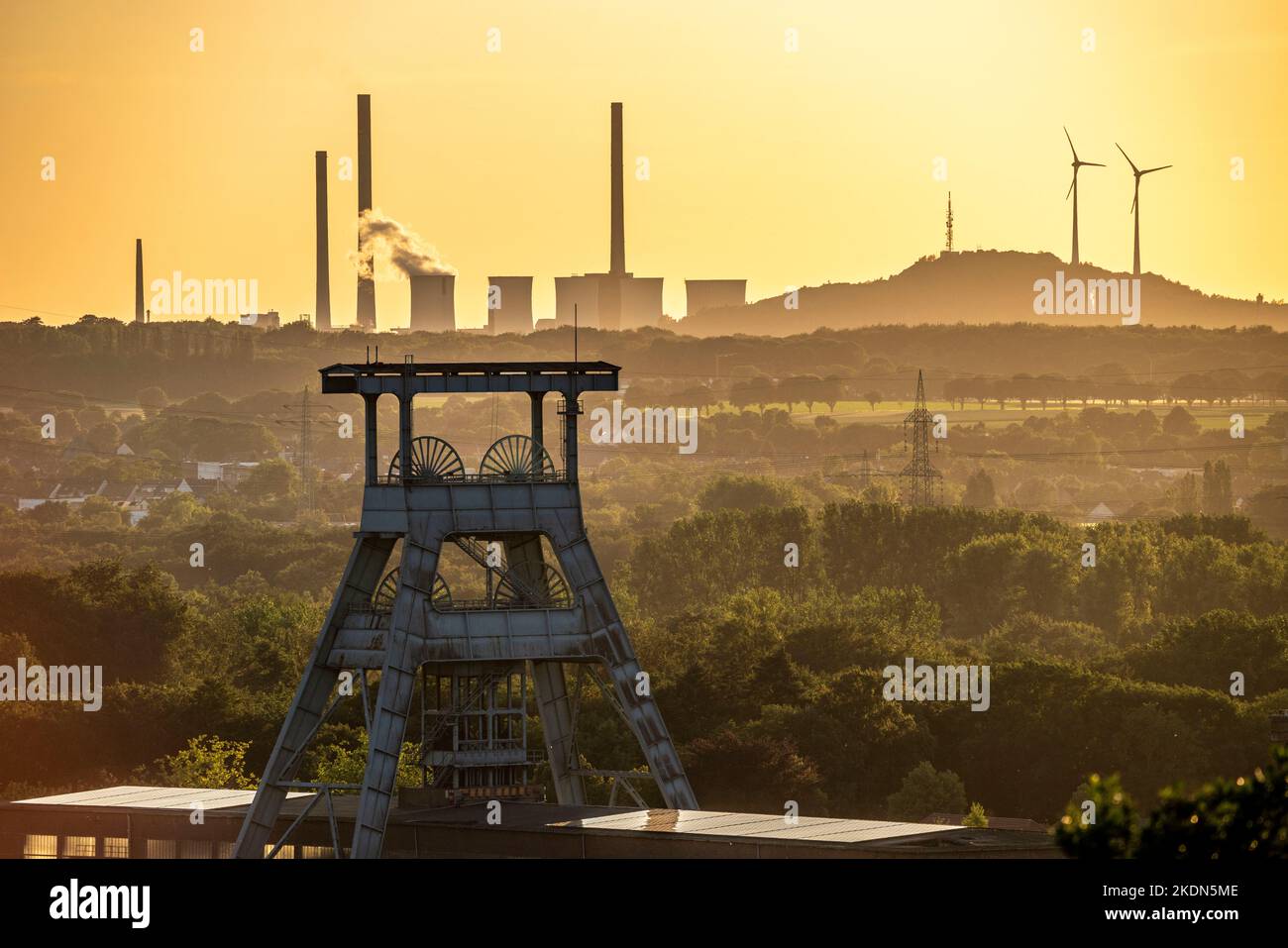 EON coal-fired power plant Scholven, Gelsenkirchen, in the back, in the ...