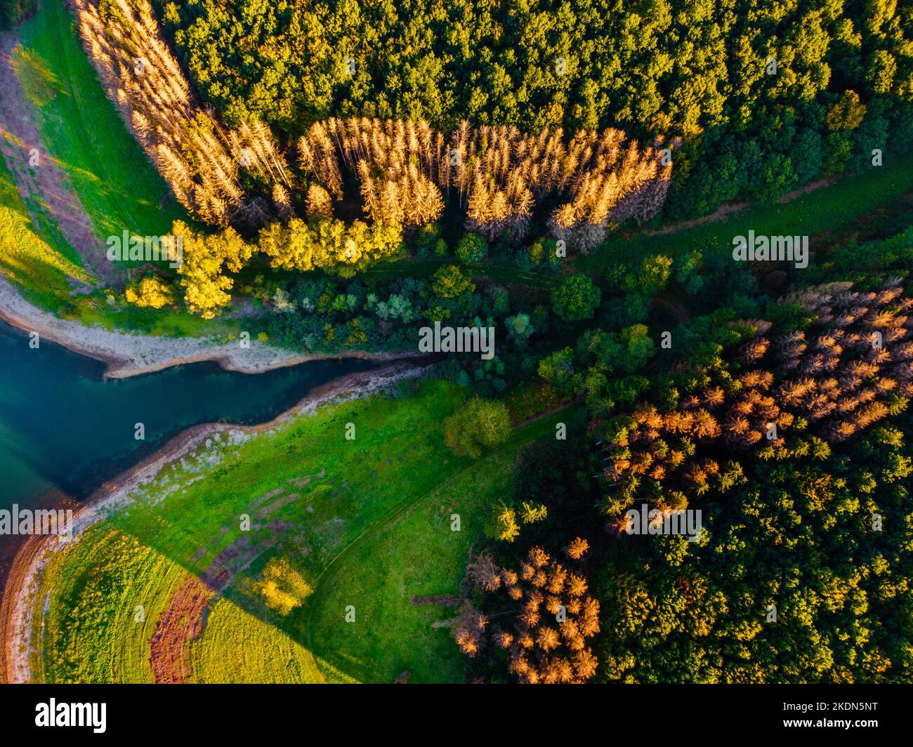 Aerial shot over large green hi-res stock photography and images - Alamy