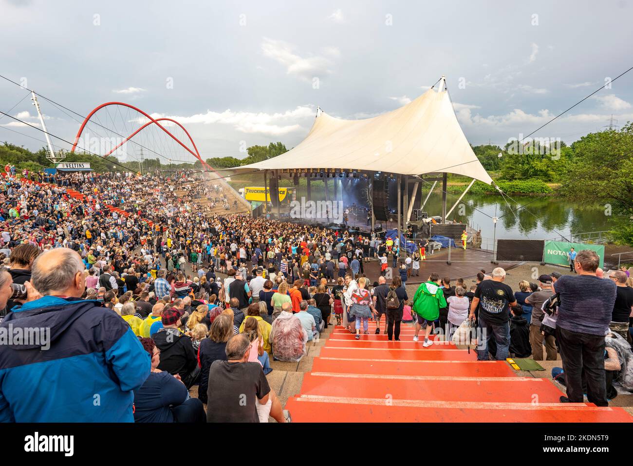 Concert at the Amphitheatre, Nordsternpark, on the Rhine-Herne Canal in ...