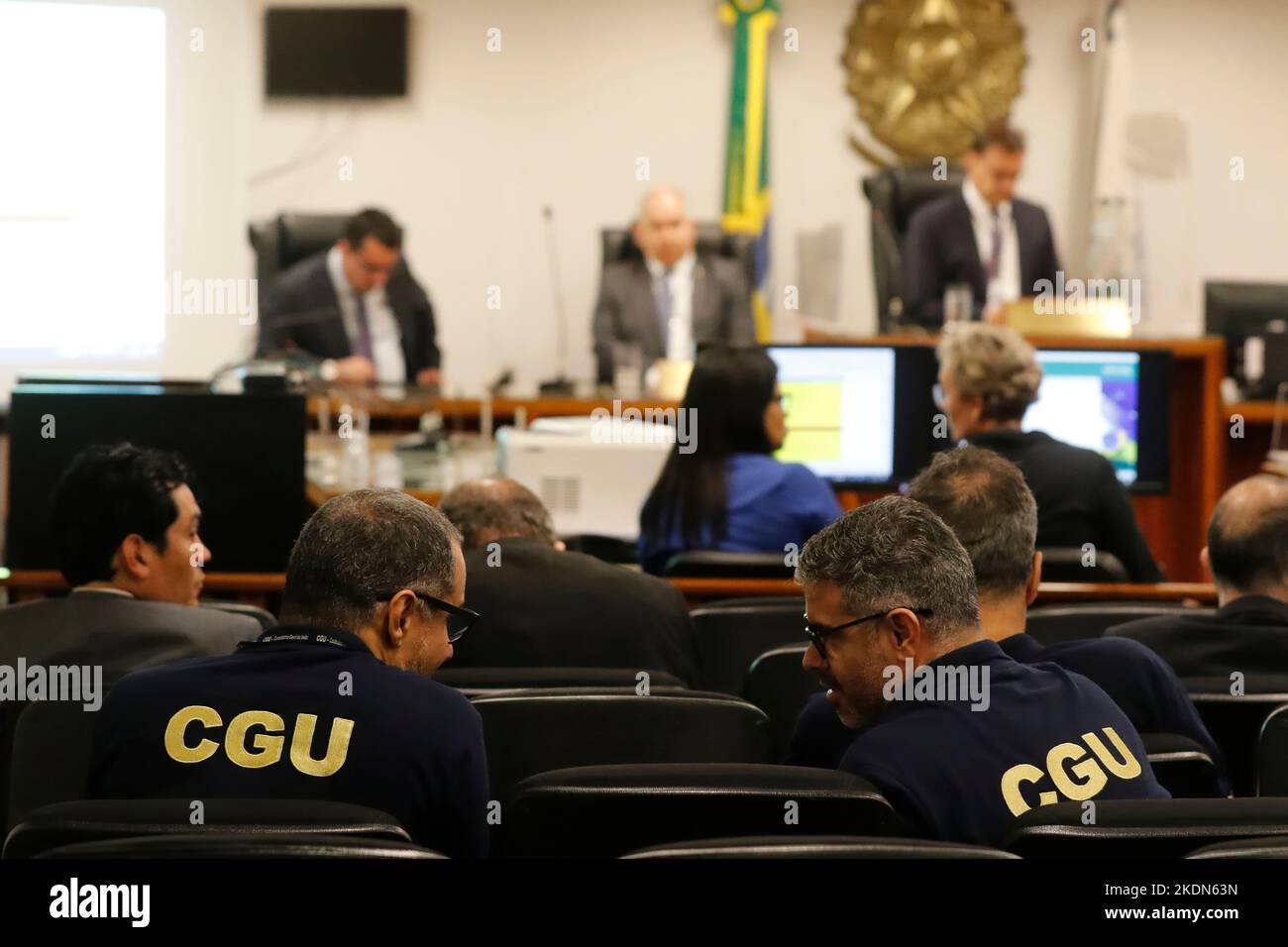 Comptroller General of the Union observation mission members follow ...