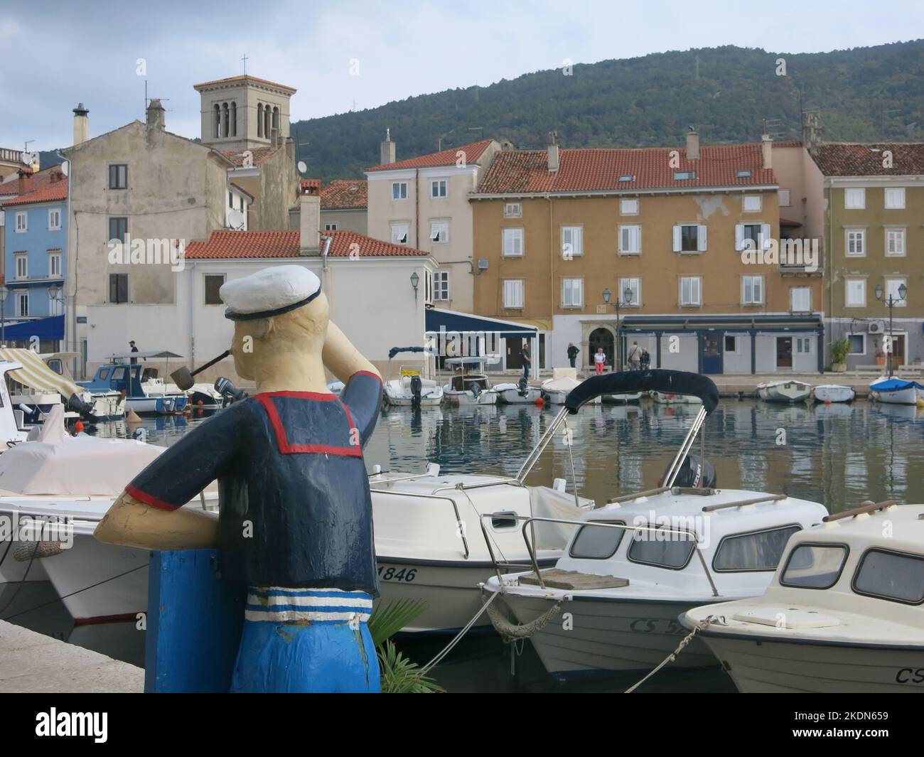 Small ship cruising in the Adriatic and the town of Cres offers a ...