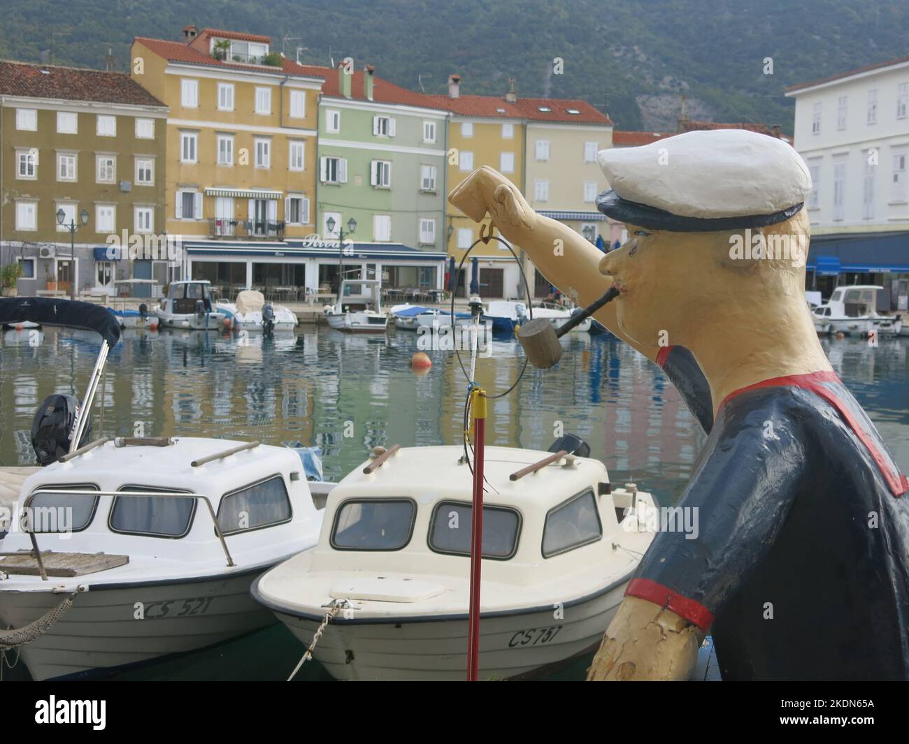 Small ship cruising in the Adriatic and the town of Cres offers a ...
