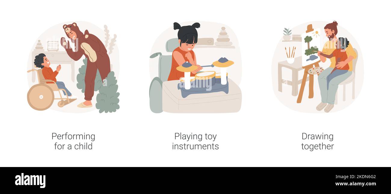 Developmental activities in special childcare isolated cartoon vector ...