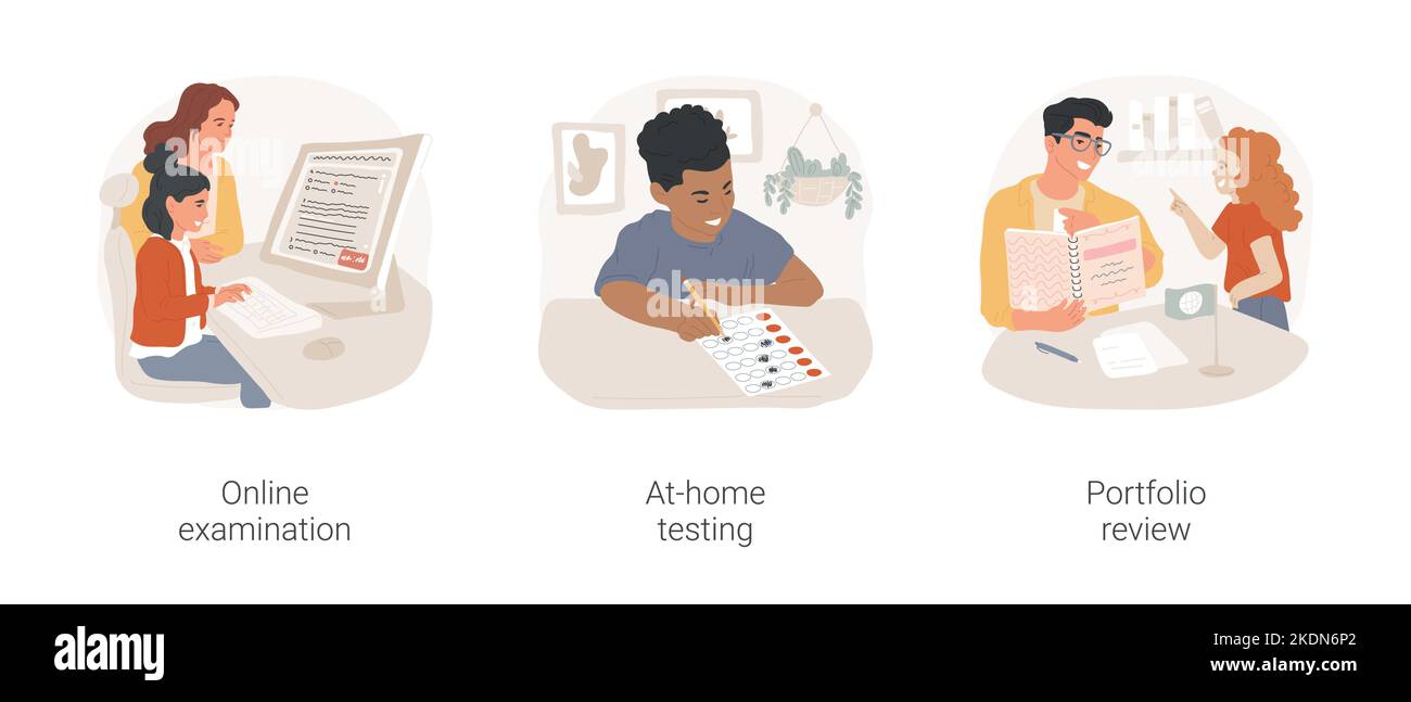 Elementary school student assessment isolated cartoon vector ...