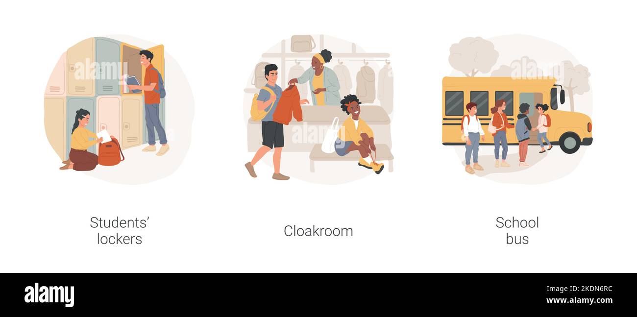 Student life in traditional public school isolated cartoon vector ...