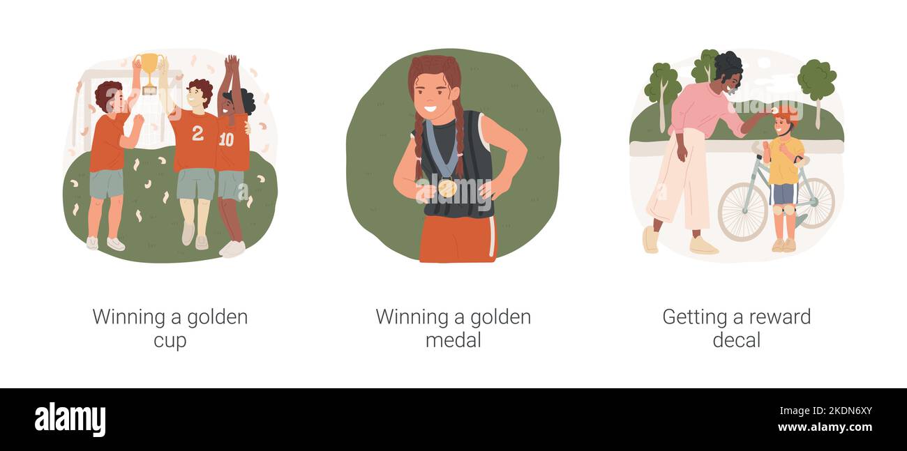 Competitions and awards in school life isolated cartoon vector ...