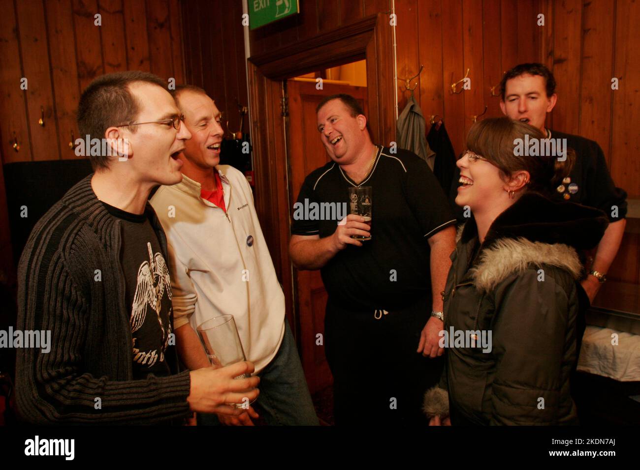 Some Borough Bonfire Society members sing a fire song in a local pub ...