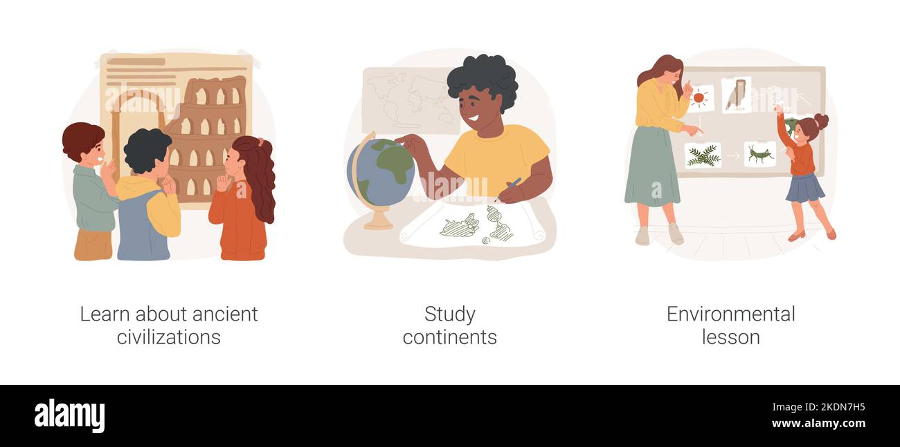 Social studies at elementary school isolated cartoon vector ...