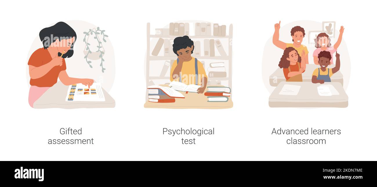 Gifted child program isolated cartoon vector illustration set. Gifted ...