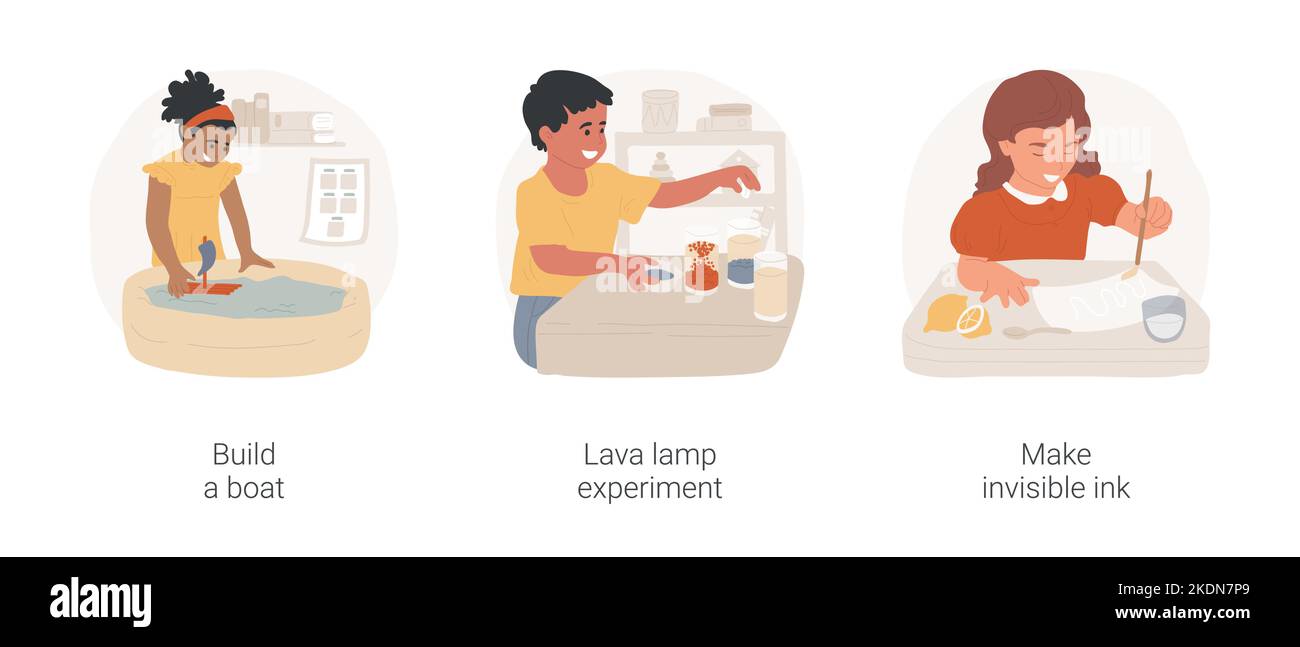 Science project and STEM activity isolated cartoon vector illustration ...