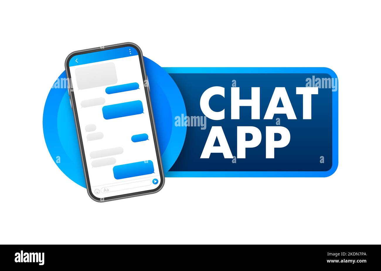 Chat Interface Application with Dialogue window. Clean Mobile UI Design Concept. Sms Messenger ...