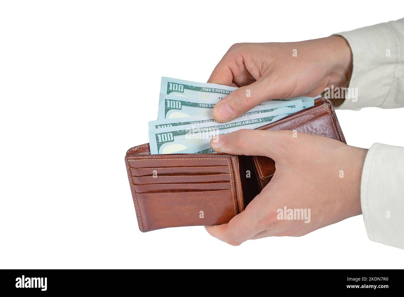 Man counting money. Allocation of money, economy concept, US dollar ...