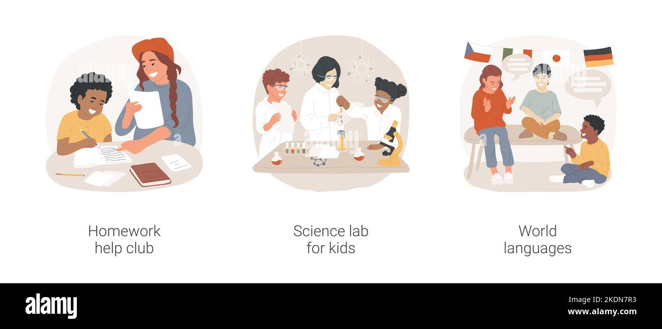 After school electives isolated cartoon vector illustration set ...