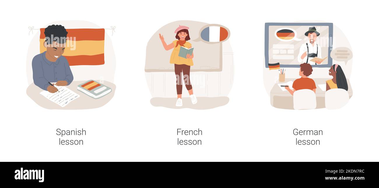 Additional foreign language proficiency isolated cartoon vector ...