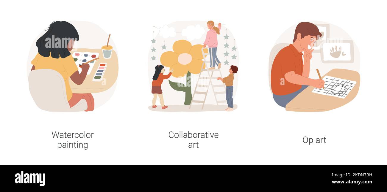 Art projects for school children isolated cartoon vector illustration ...