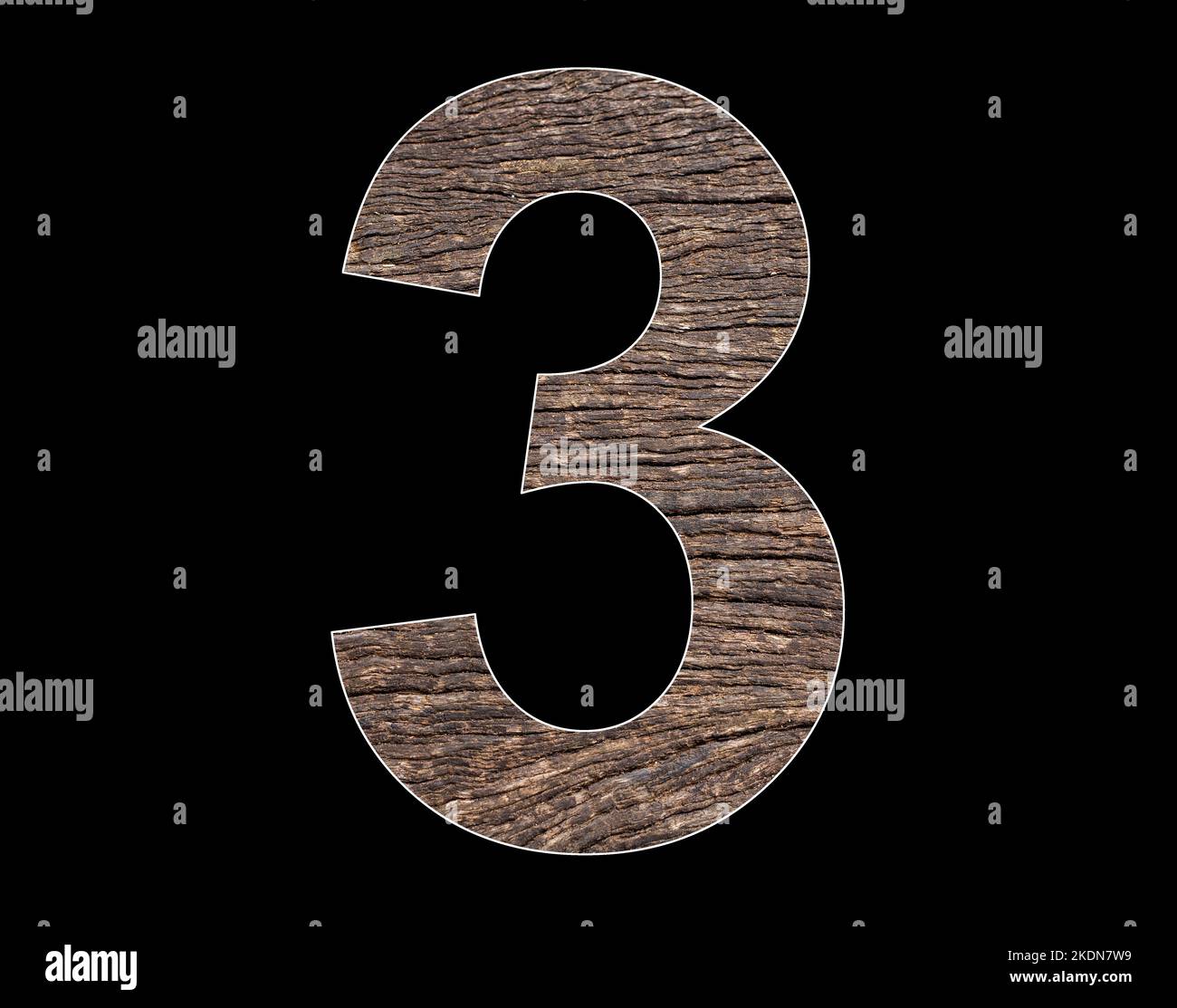 Number three (3) - Rustic tree bark texture Stock Photo - Alamy