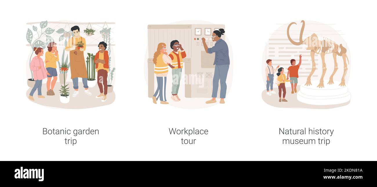 Educational trips in middle school isolated cartoon vector illustration ...