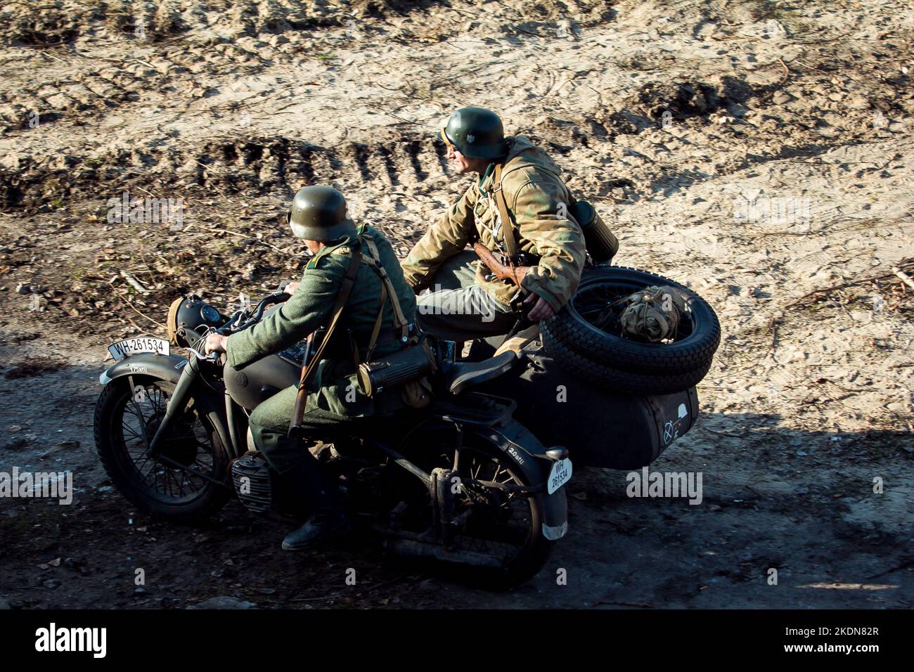 Dnepr, Ukraine - 10.29.2013: Military enactment show of WW2 period with ...