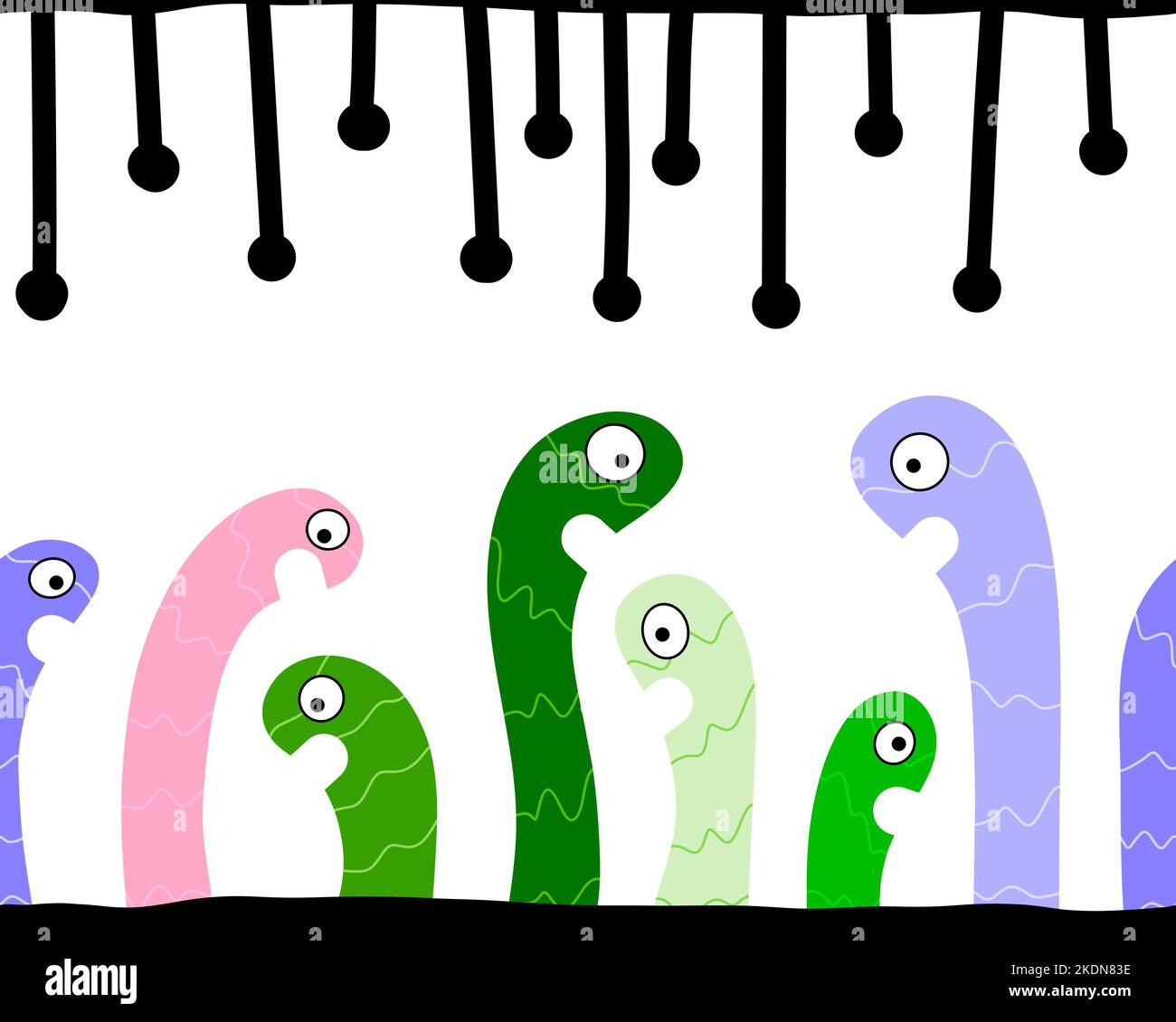 Cartoon animals toys seamless worms snakes pattern for wrapping paper ...