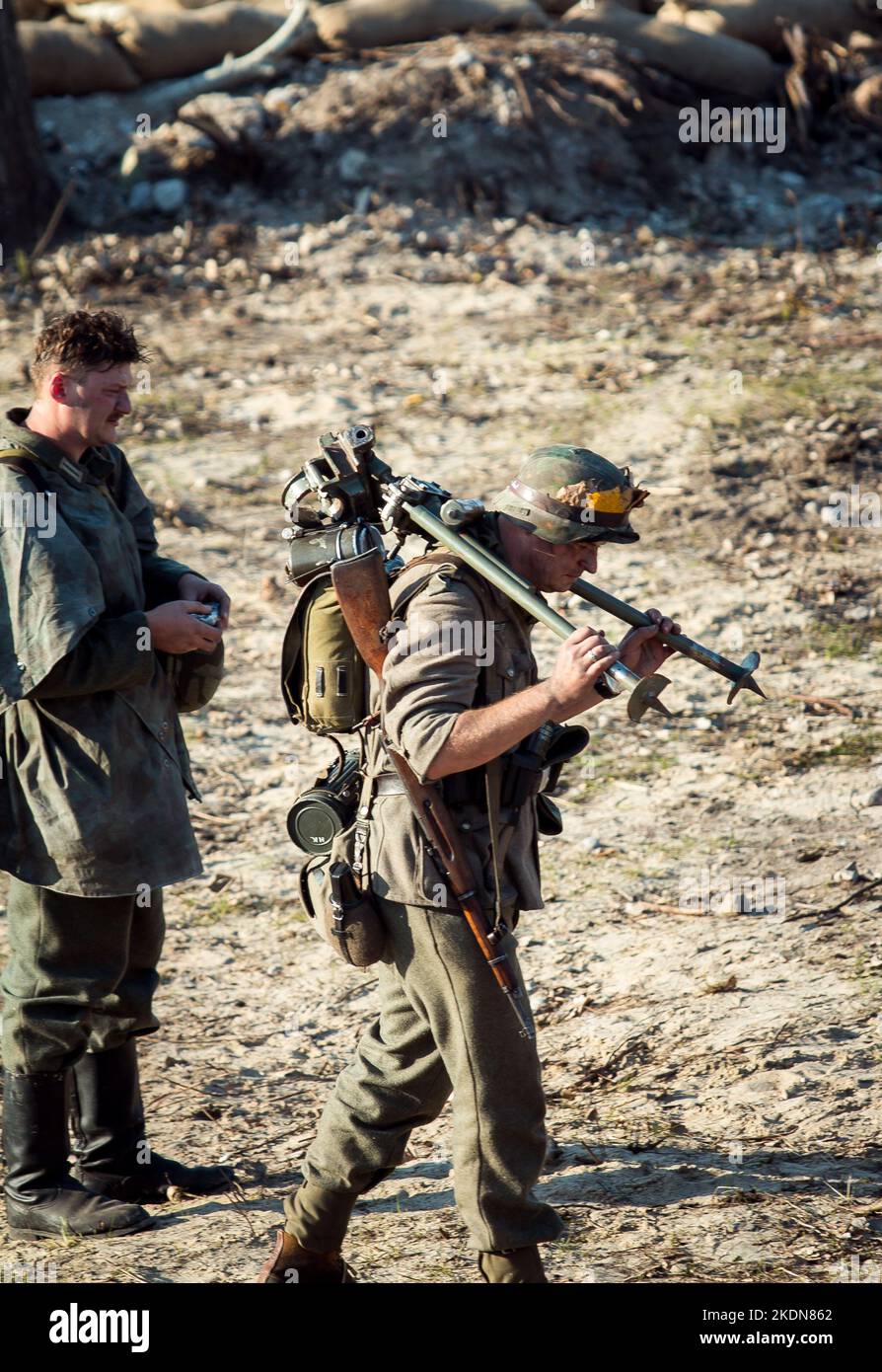 Dnepr, Ukraine - 10.29.2013: Military enactment show of WW2 period with ...