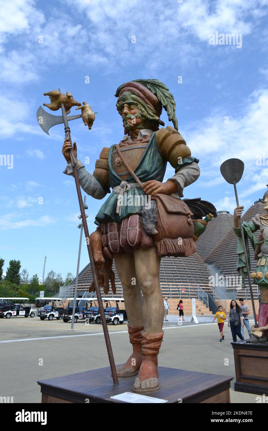 Statue of the character of Norcinello who symbolizes the cooking of ...