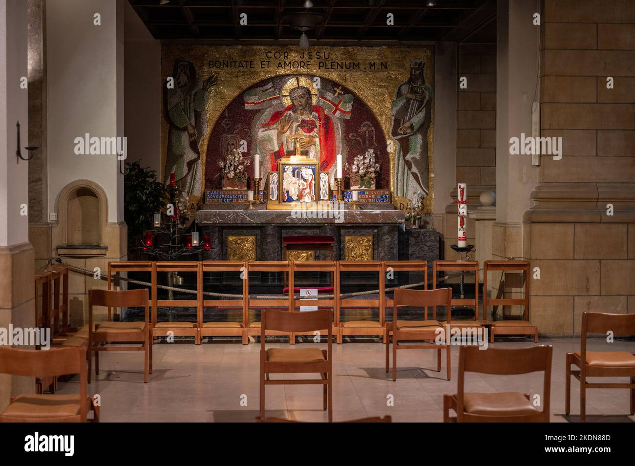 Side chapel and altar dedicated to the Most Sacred Heart of Jesus ...