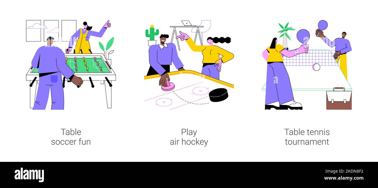 Entertainment with colleagues isolated cartoon vector illustrations set ...