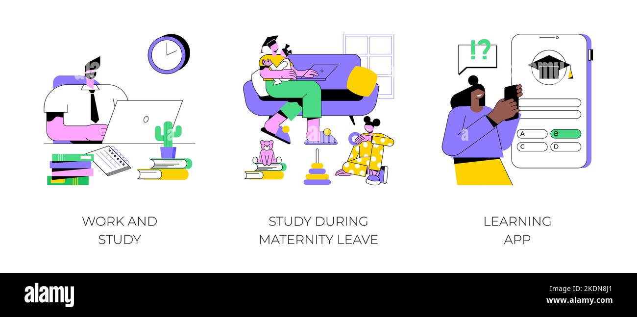 Learning opportunities isolated cartoon vector illustrations set. Work ...