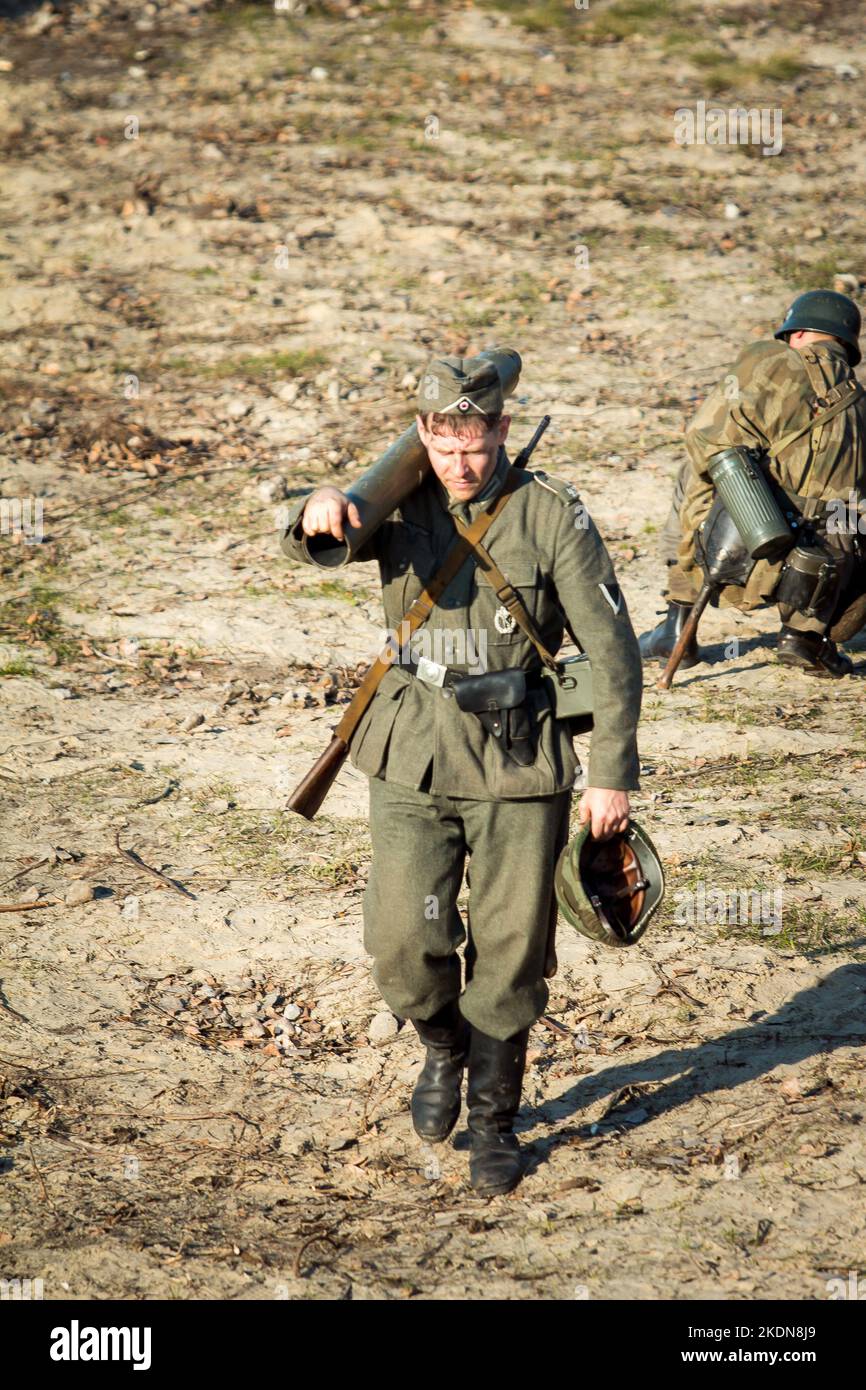 Dnepr, Ukraine - 10.29.2013: Military enactment show of WW2 period with ...