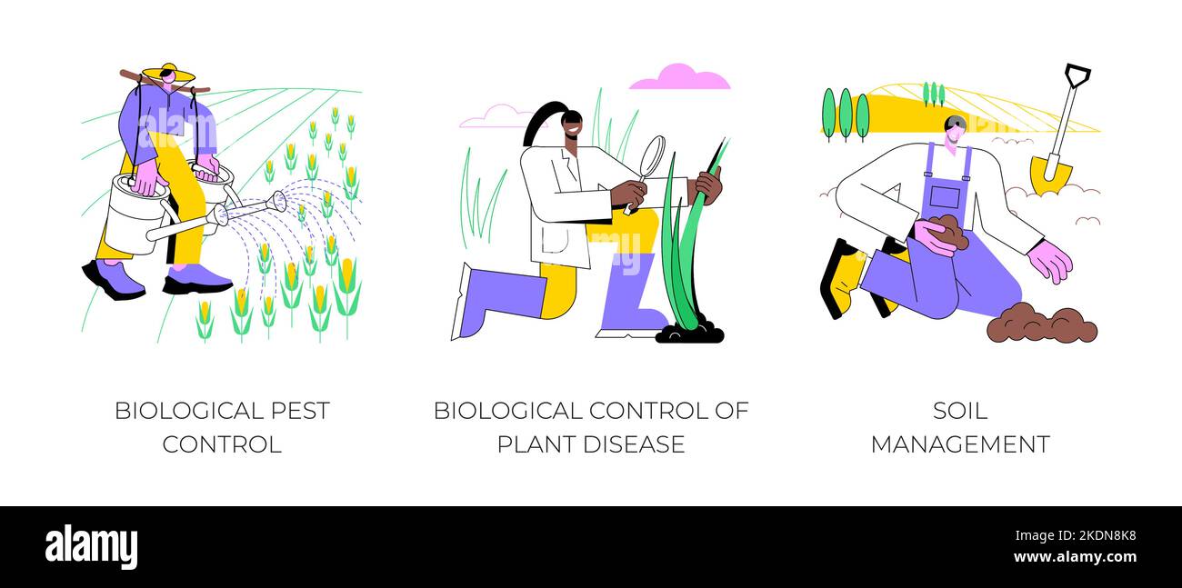 Organic farming industry isolated cartoon vector illustrations set ...