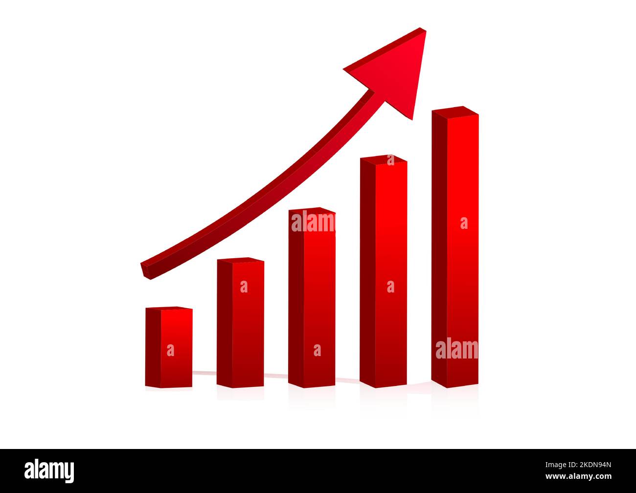 graphics design red graph arrow up with white background illustration ...