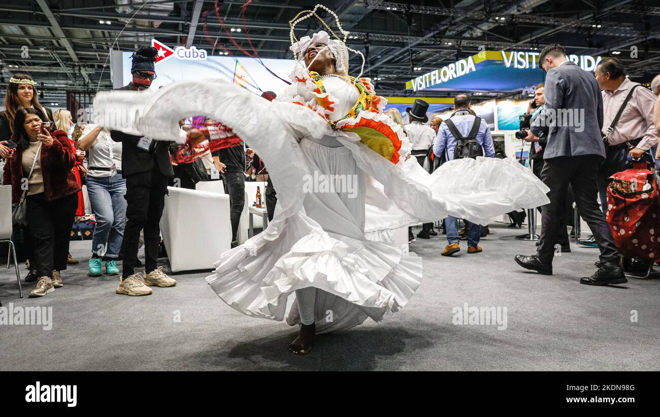 London, UK. 07th Nov, 2022. The Tobago and Beyond booth hosts a well ...