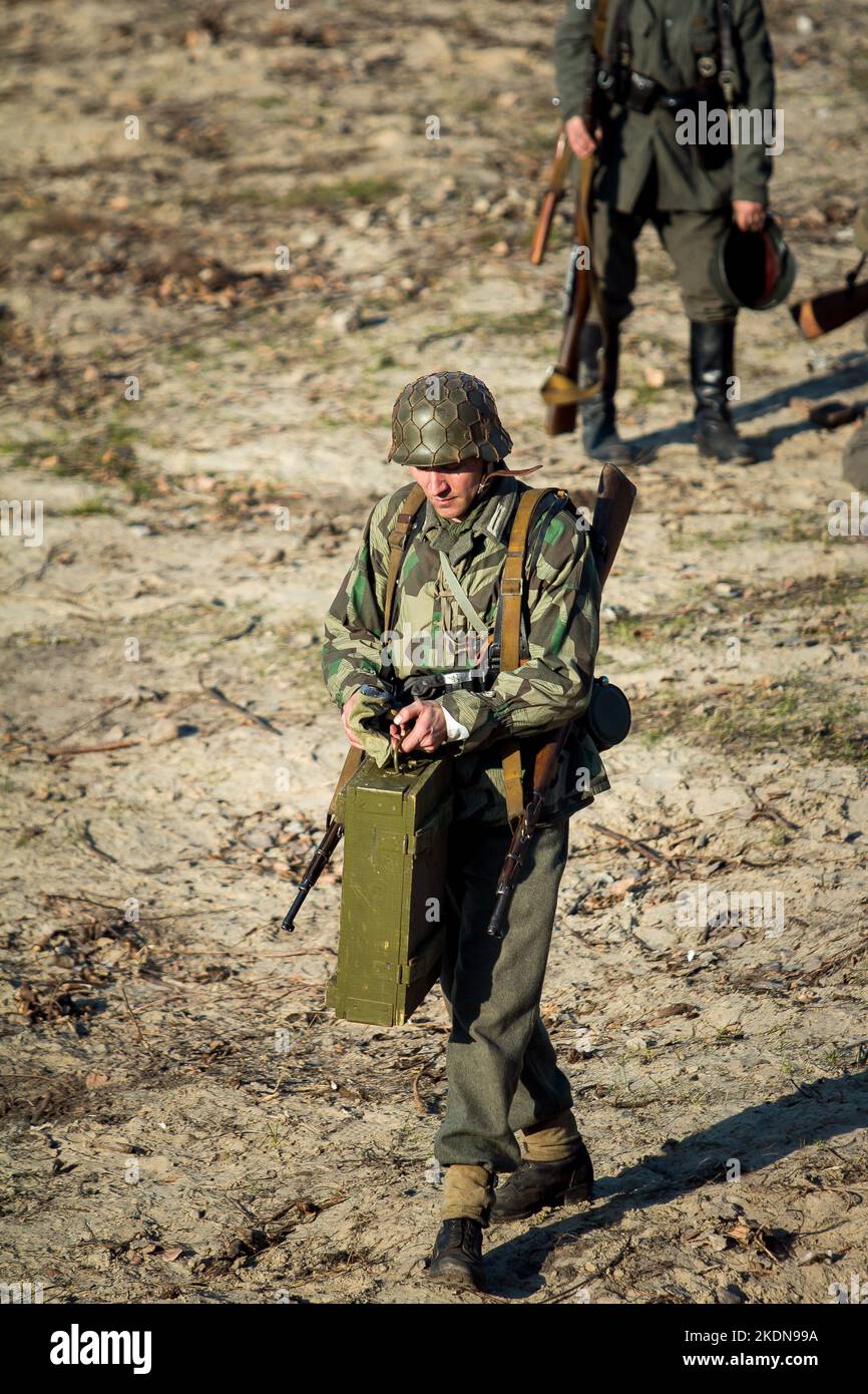 Dnepr, Ukraine - 10.29.2013: Military enactment show of WW2 period with ...