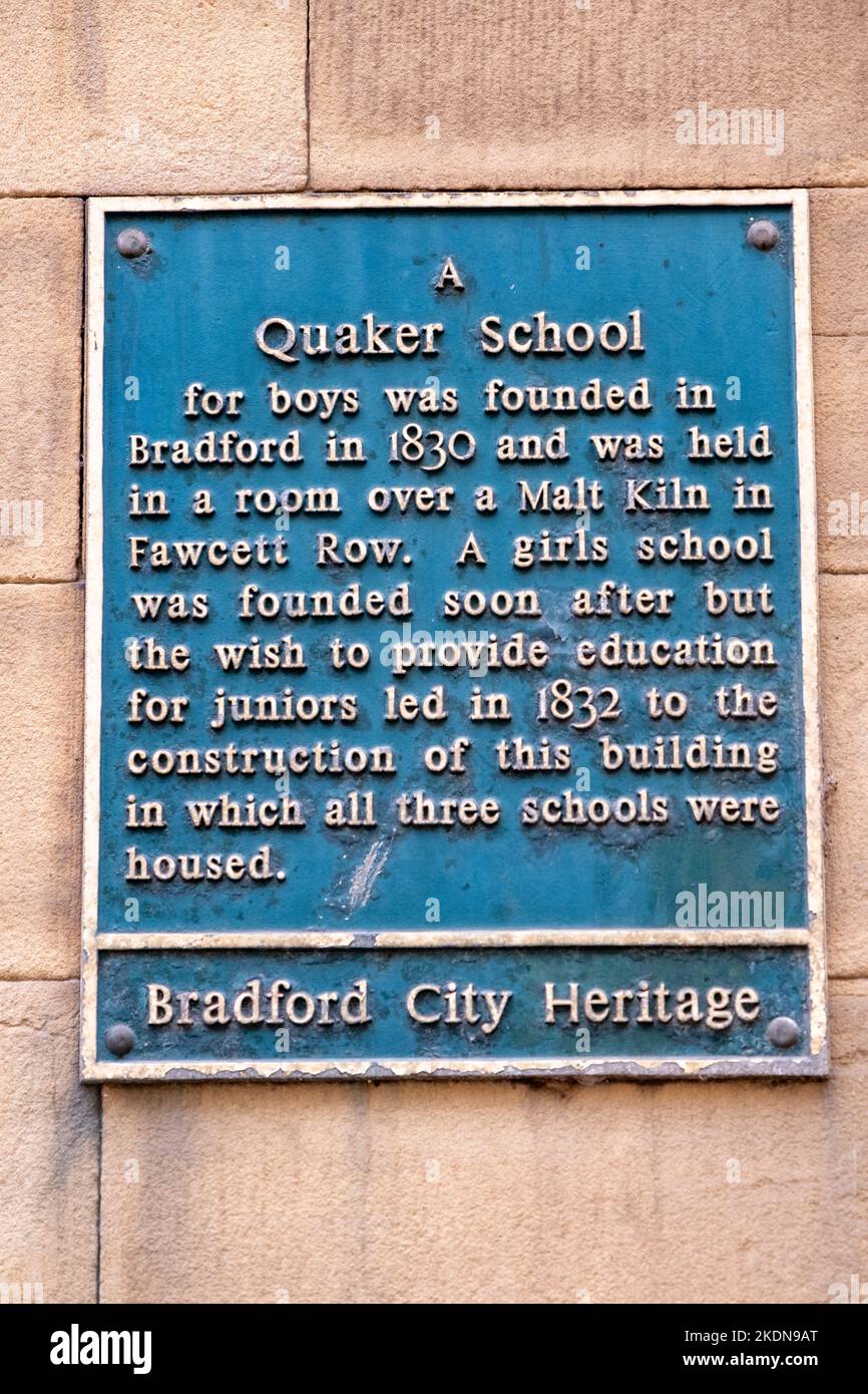 Quaker School, Little Germany, Bradford, West Yorkshire Stock Photo - Alamy
