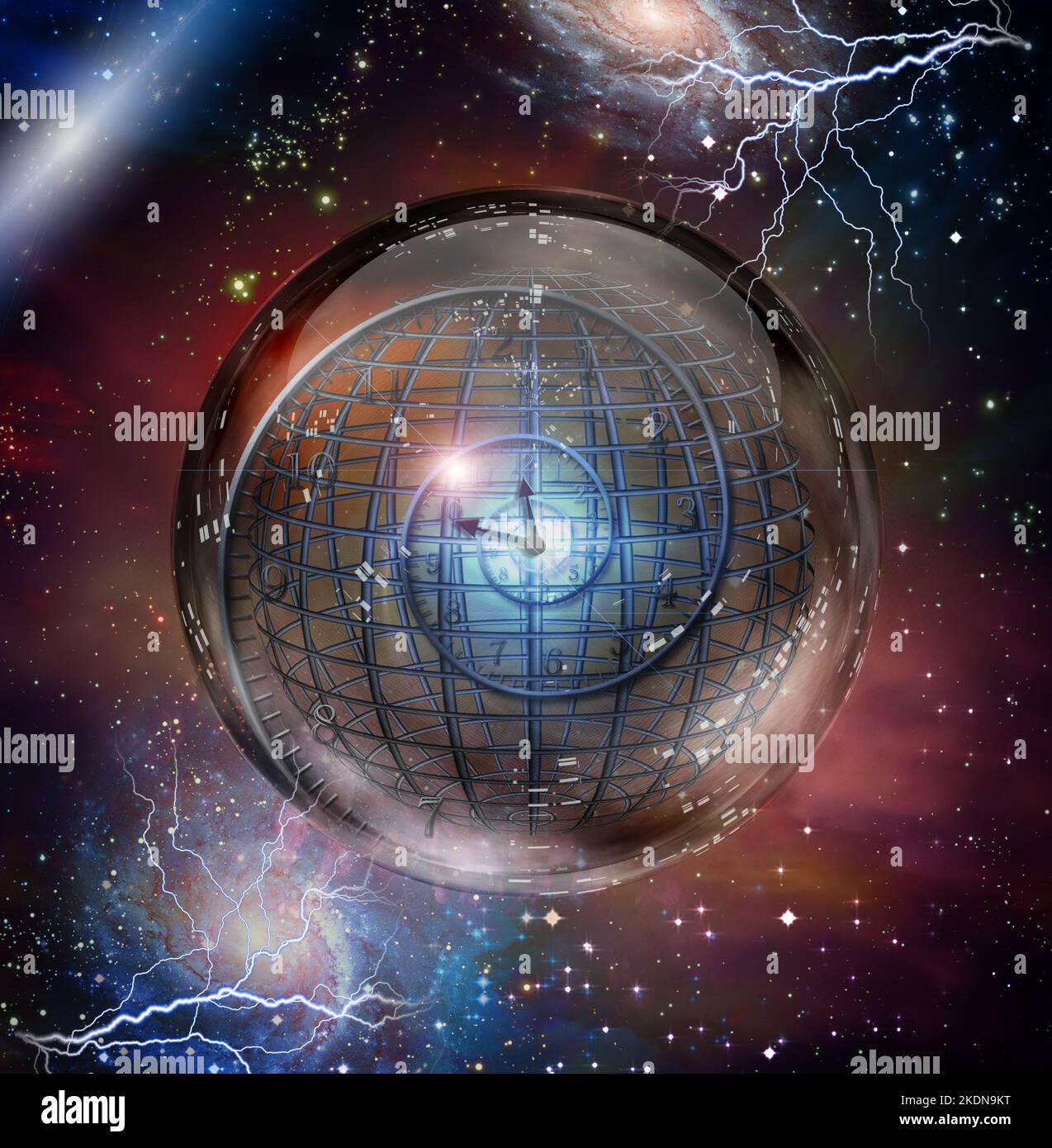 Spiral of time enclosed in crystal sphere. 3D rendering Stock Photo - Alamy