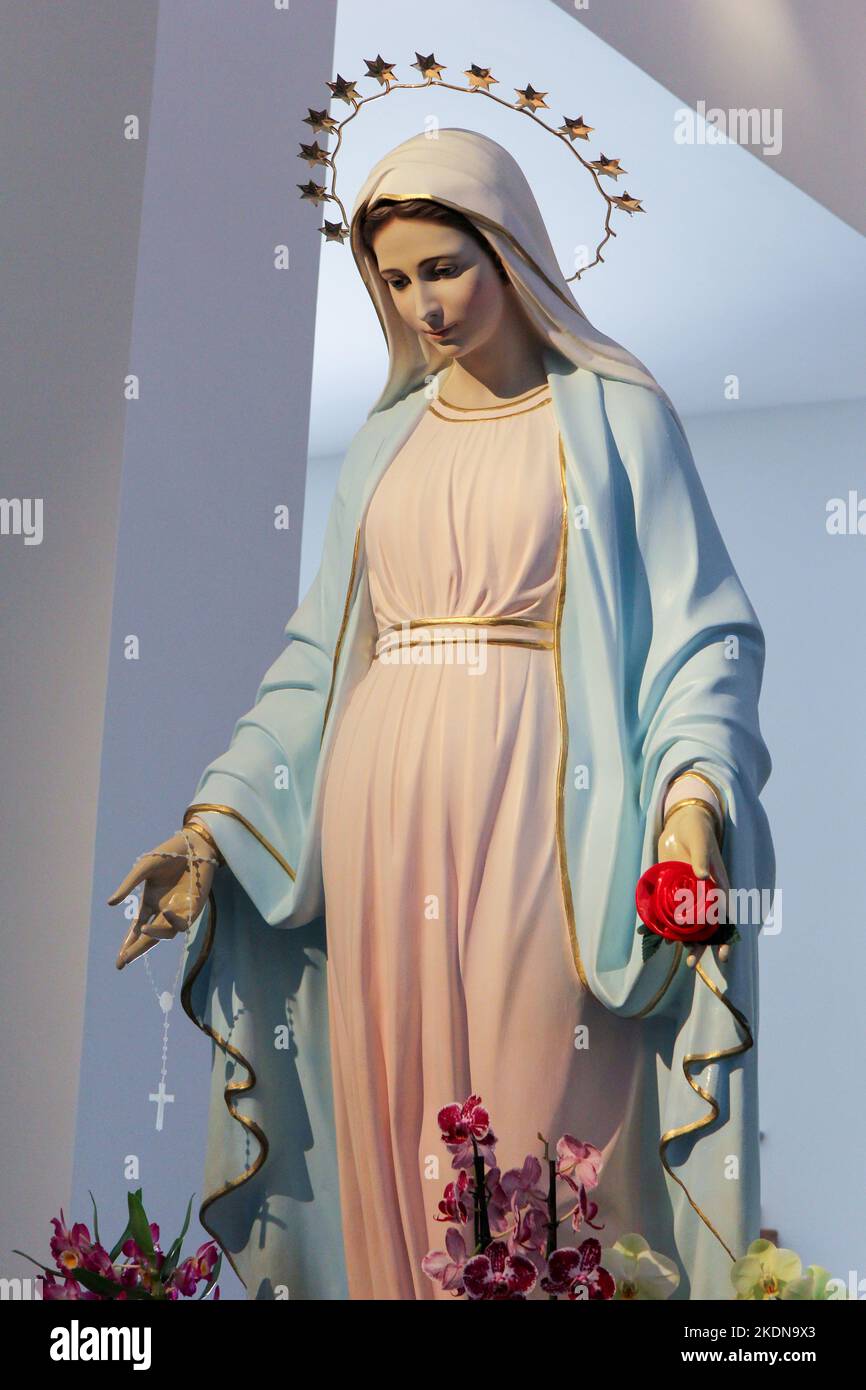 Statue of the Virgin Mary in the Roman Catholic Church of St Elijah in ...
