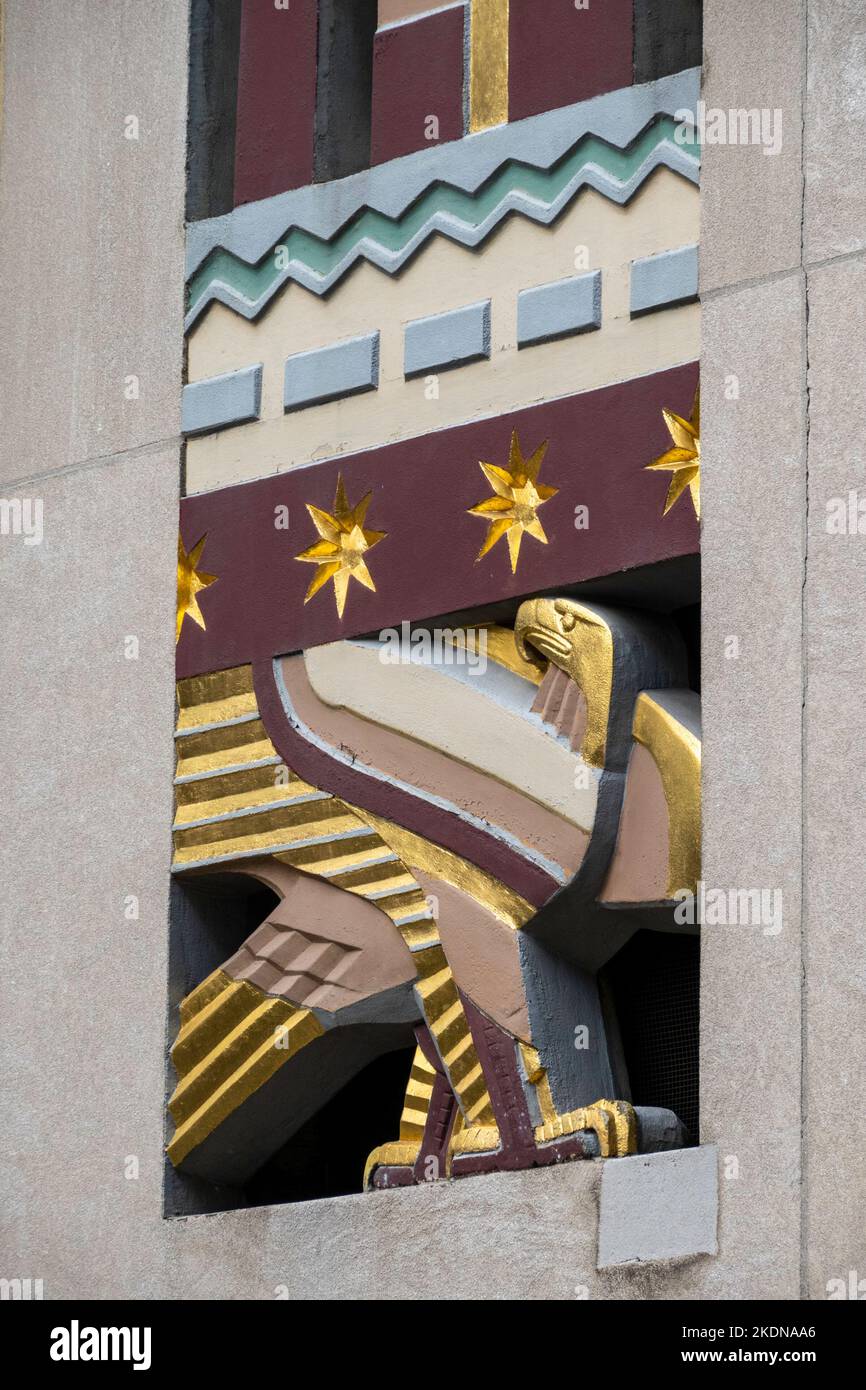 Detail from "The Story of Mankind" relief at Rockefeller Center, New ...