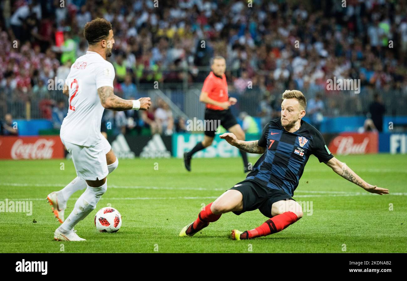Moskau , 11.07.2018 Kyle Walker (England), Ivan Rakitic (Kroatien ...