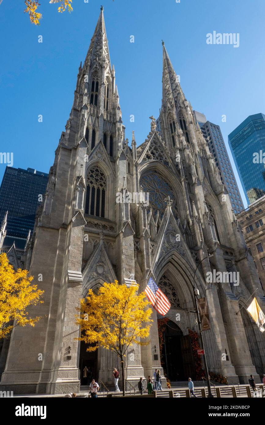 St. Patrick's Cathedral is an historic landmark on Fifth Avenue in New ...