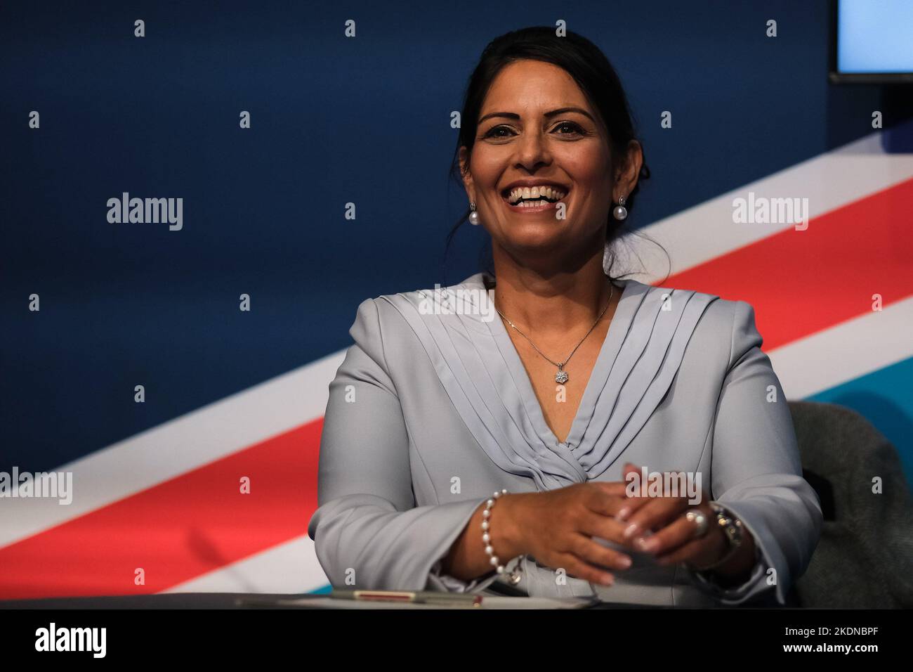 Priti Patel at a fringe event in the Thatcher theatre on day 3 ...