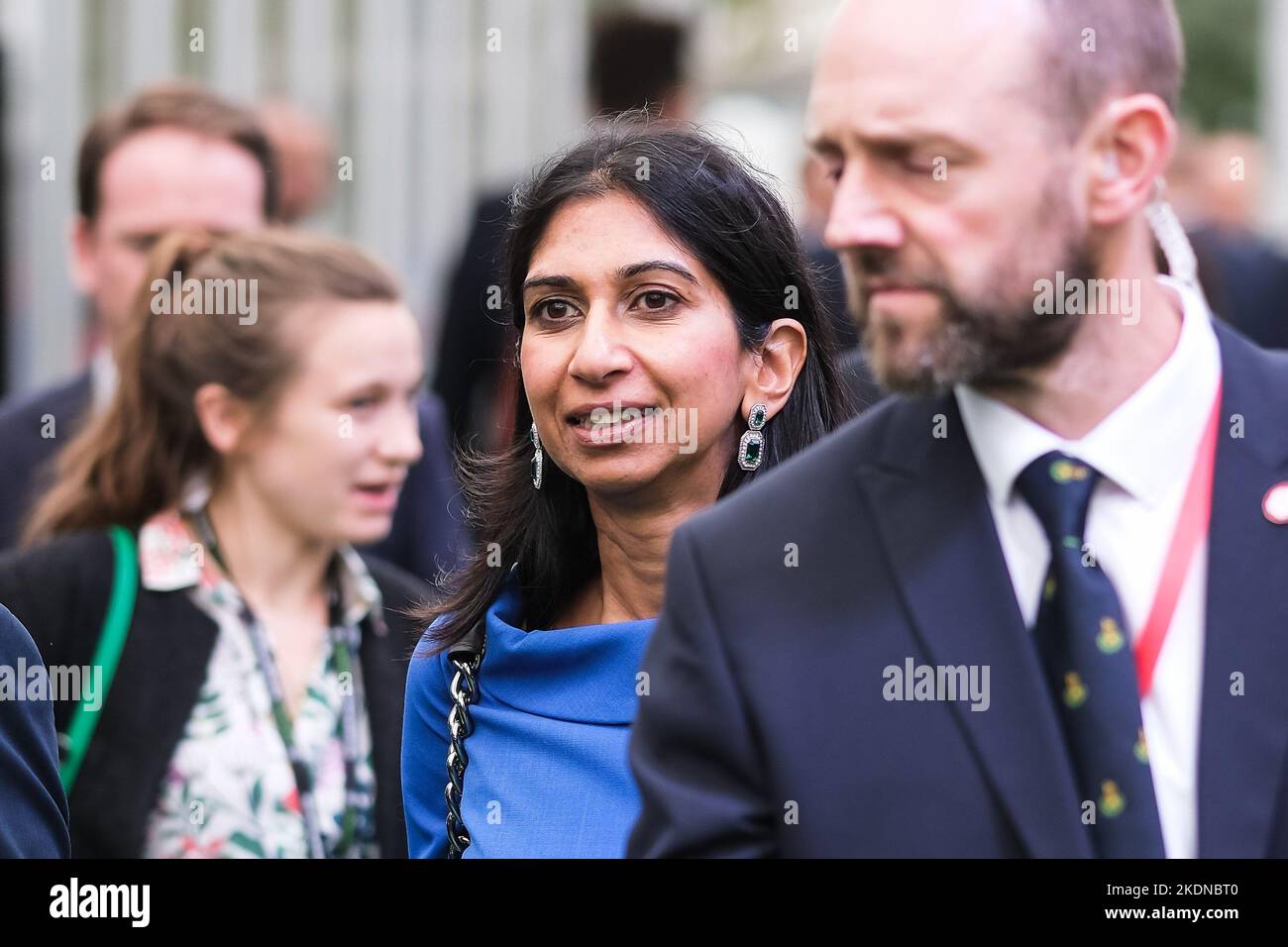 Suella Braverman, (Home Secretary), seen heading to a fringe meeting on ...