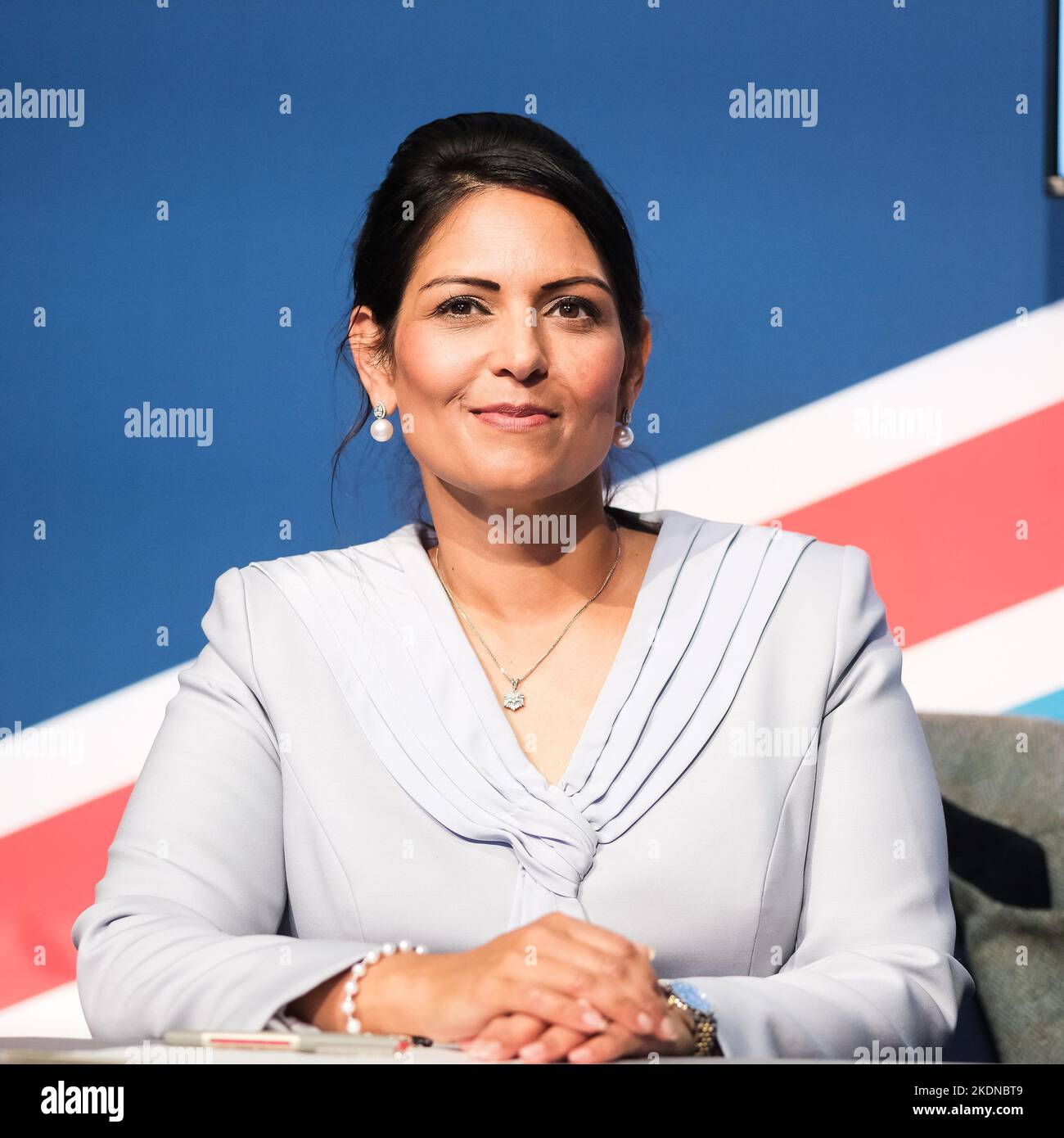 Priti Patel at a fringe event in the Thatcher theatre on day 3 ...