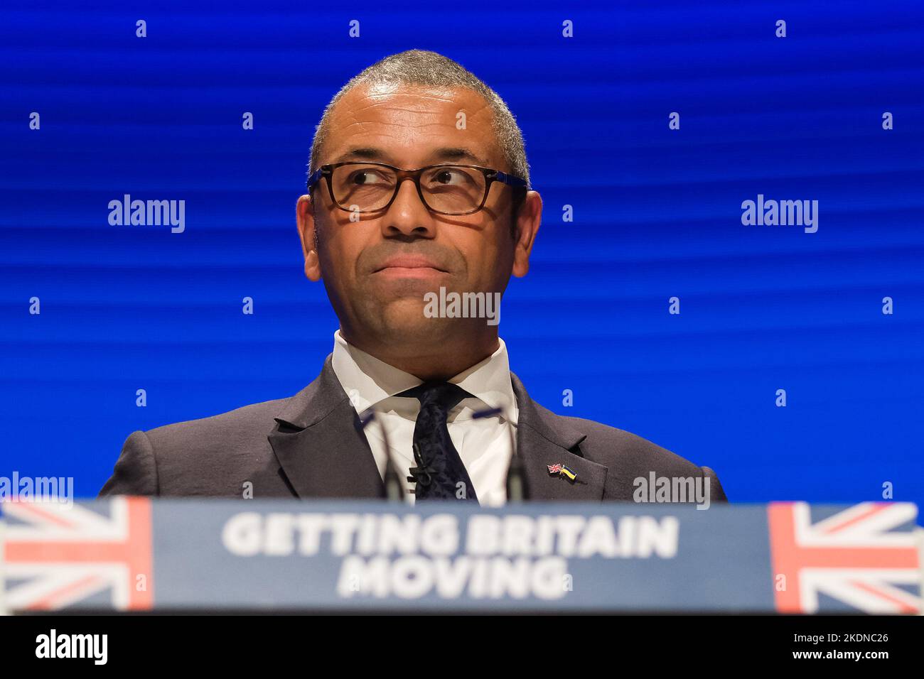 James Cleverly ,(Foreign Secretary), addresses conference on day 3 ...
