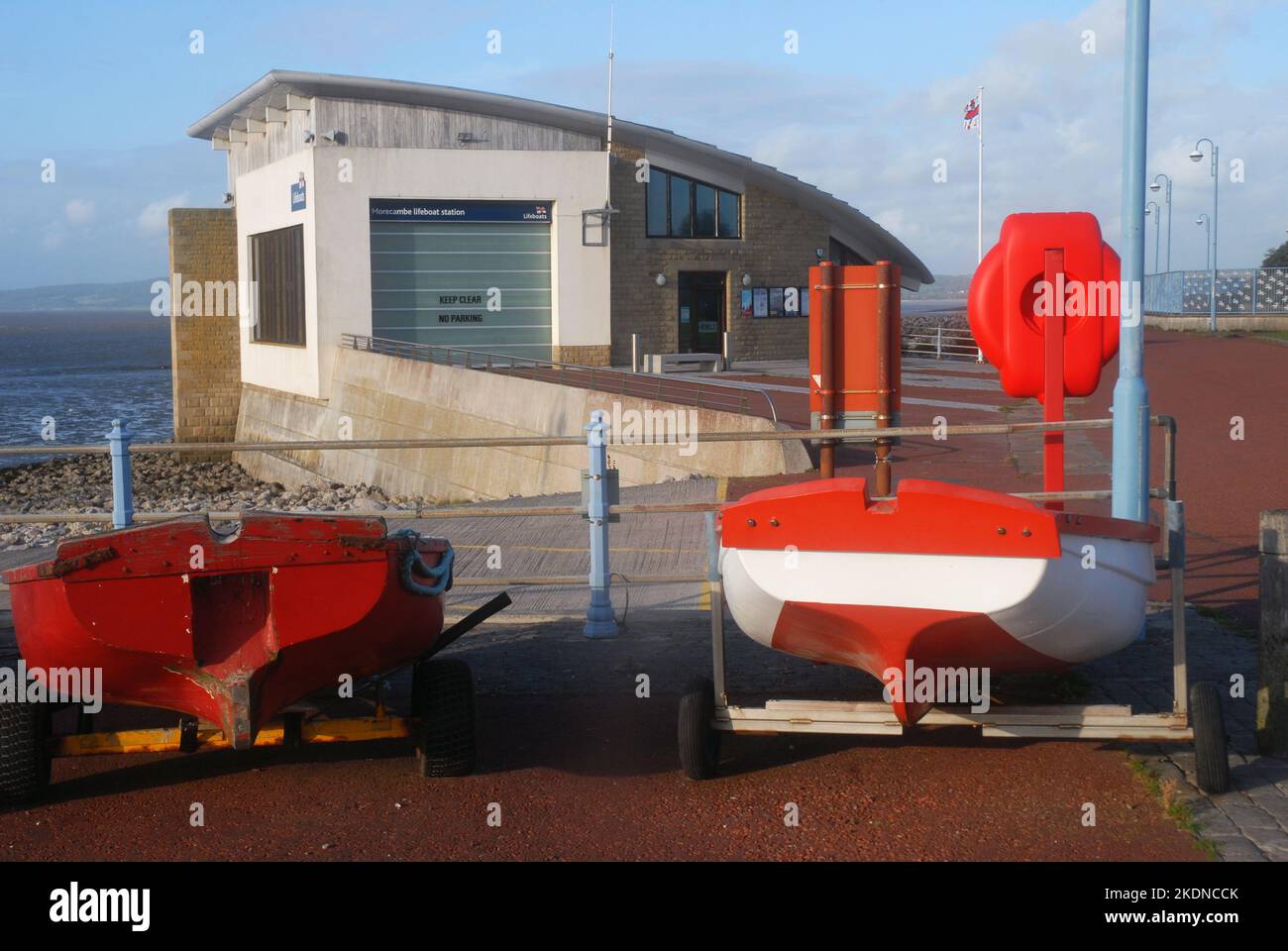 Lifeboat Station, Morecambe bay and the promenade, Lancashire, England ...
